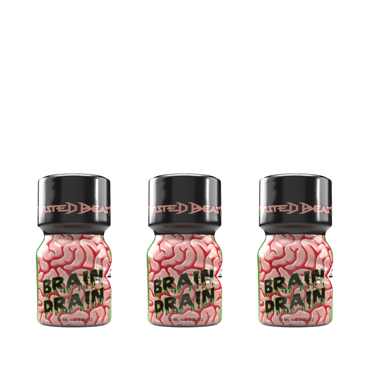 Brain Drain Poppers 10ml Triple Pack | Twisted Beast